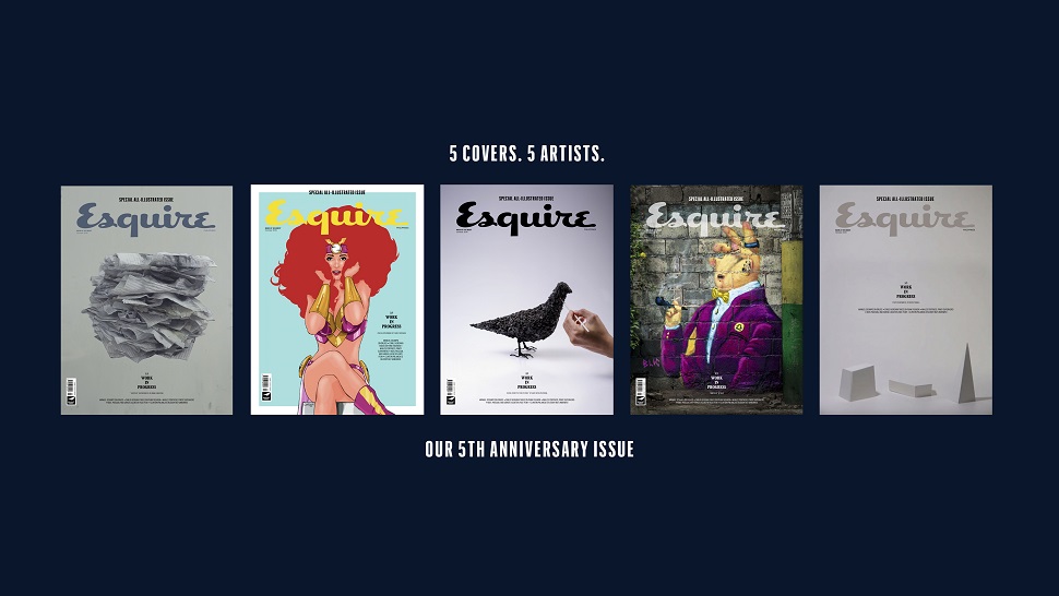 All-illustrated issue for Esquire's fifth anniversary