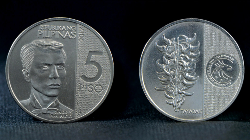 Andres Bonifacio is on the New 5 Peso Coin